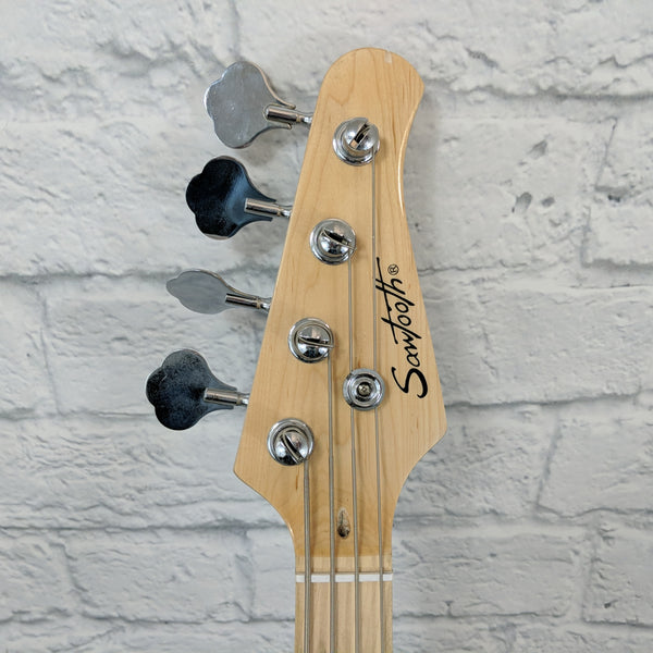 Sawtooth 4 String EP Series Electric Bass Guitar, Surf Green w/White P ...