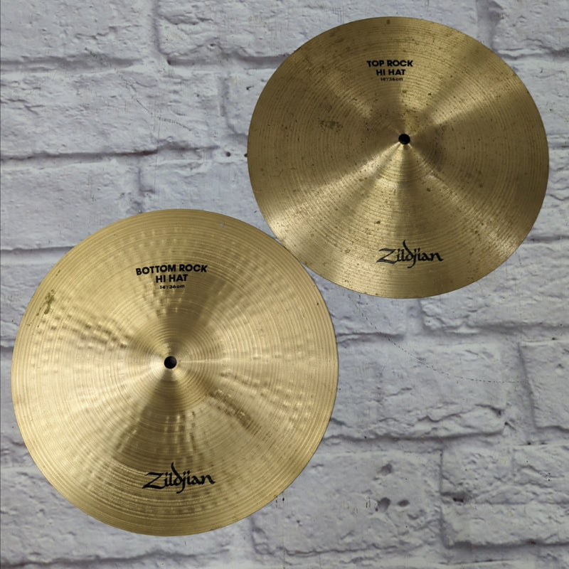 Zildjian 14” Rock Hi Hats (Pair) 1981-1992 (“CO.” Stamps) - Evolution Music