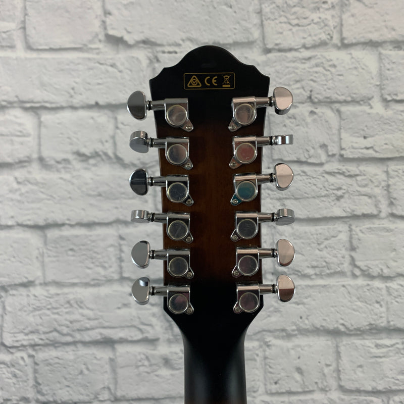 Ibanez AEG1812II-DVS Dark Violin Sunburst 12 String Acoustic Electric ...