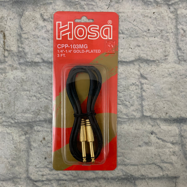 Hosa CPP-103MG 1/4" Cable with Gold-Plated Connectors 3ft - Evolution Music