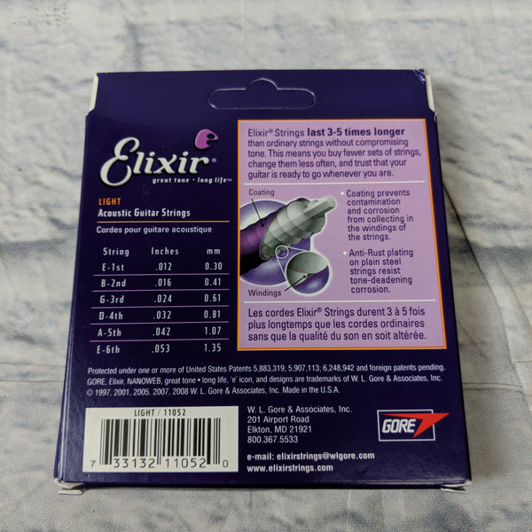 Elixir Light / 11052 Acoustic Guitar String - Evolution Music