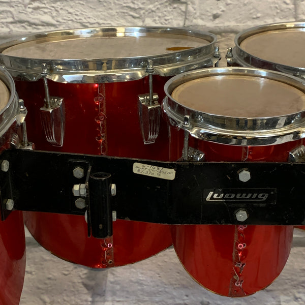 Vintage 1980s Ludwig Quads Quint Marching Toms 6" 10" 12" 13" 14 ...