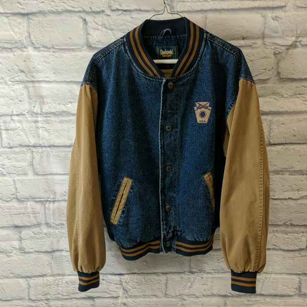 Dunbrooke Ludwig Branded Medium Denim Baseball Jacket - Evolution Music