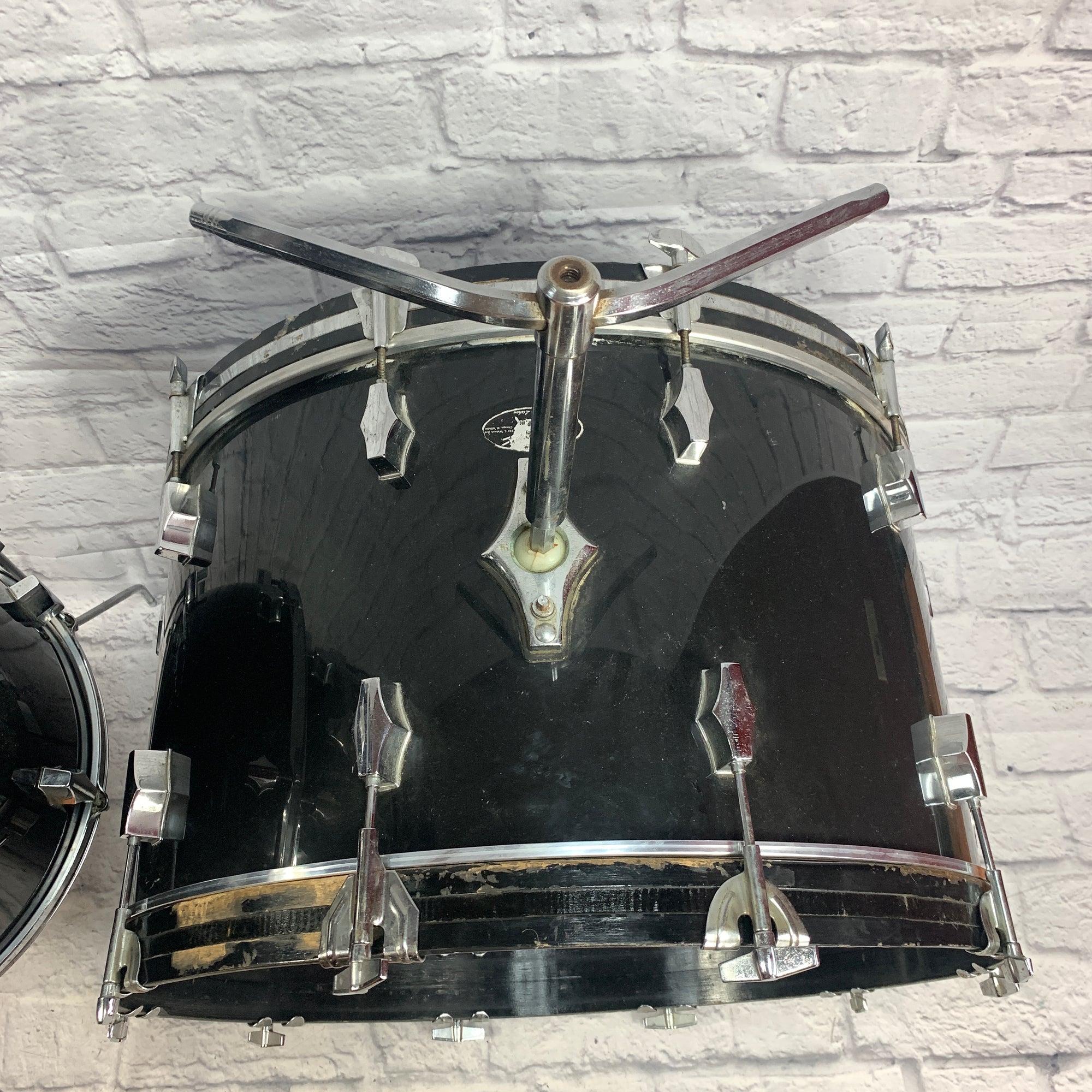 Vintage 1970s Fibes Crystalite Acrylic 4pc Drum Set Black - Evolution Music