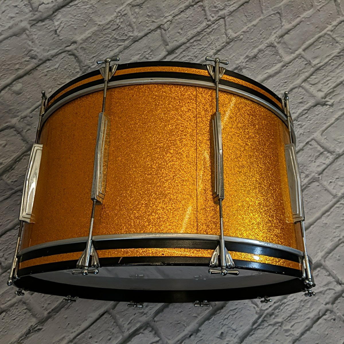 Vintage 1968 Ludwig 14x28 Keystone Badge Gold Sparkle Bass Drum ...