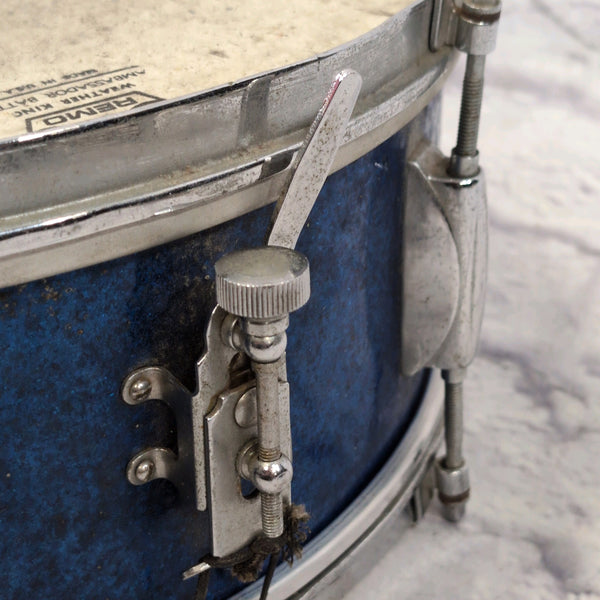 Gretsch 14 Vintage 1960s Dixieland Snare Blue Sparkle Round Badge ...