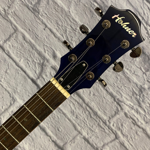 Hohner TB-2 Double Cutaway Electric Guitar Trans Blue - Evolution Music