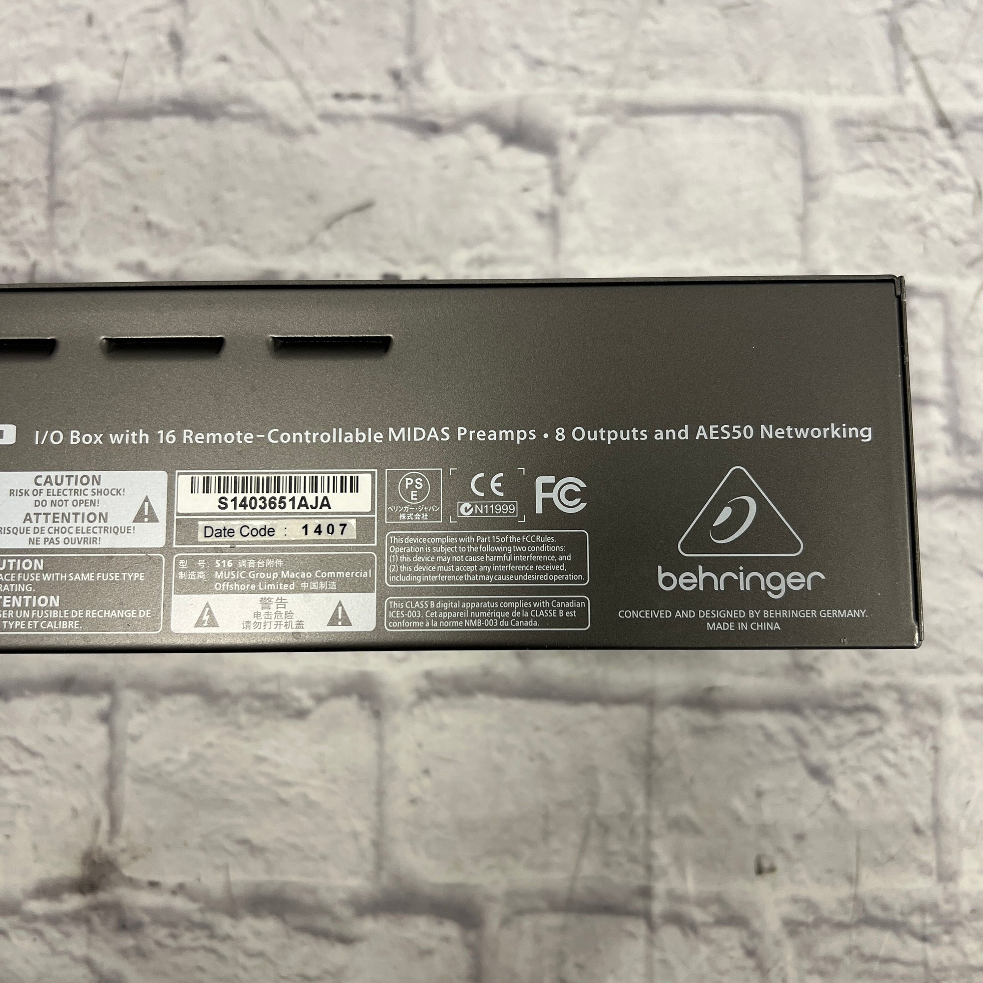 Behringer S16 I/O Box with Midas Preamps - Evolution Music