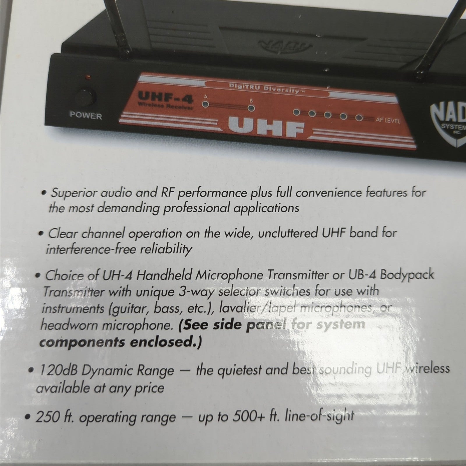 Nady UHF-4 UHF Wireless Diversity Guitar System - Evolution Music