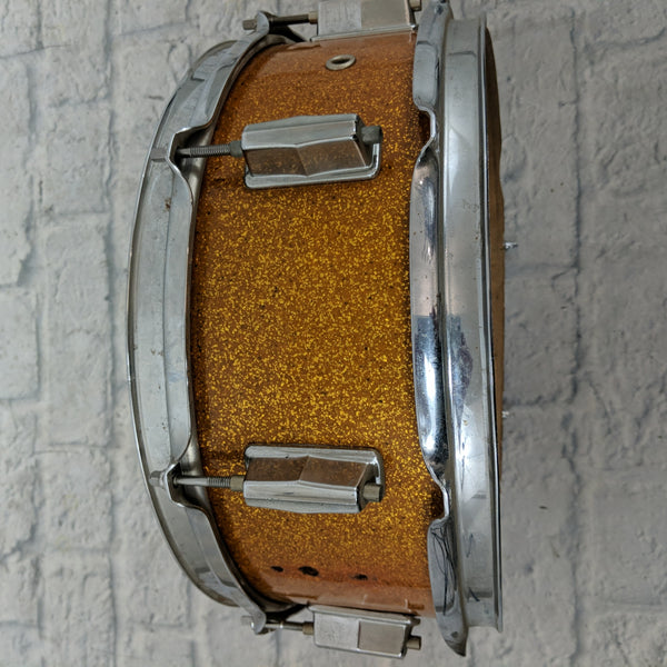 Vintage 1960s Del Rey Gold Sparkle Project Snare Drum Made in Japan ...