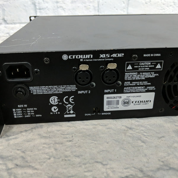 Crown XLS 402 2-Channel Power Amplifier - Evolution Music