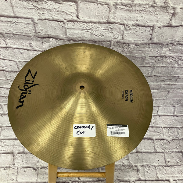Zildjian 16 Medium Crash Cymbal AS IS CRACKED CUT - Evolution Music