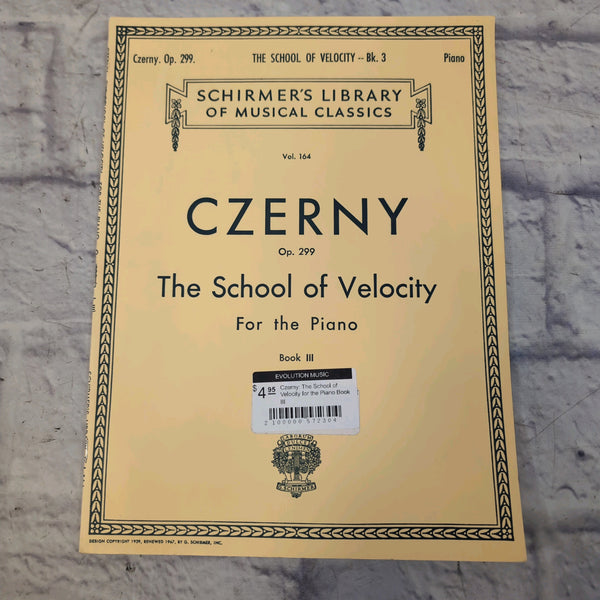 Schirmer's Library Czerny: The School of Velocity for the Piano Book I ...