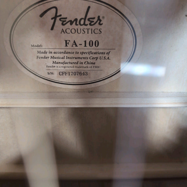 Fender FA-100 Acoustic Guitar - Black - Evolution Music